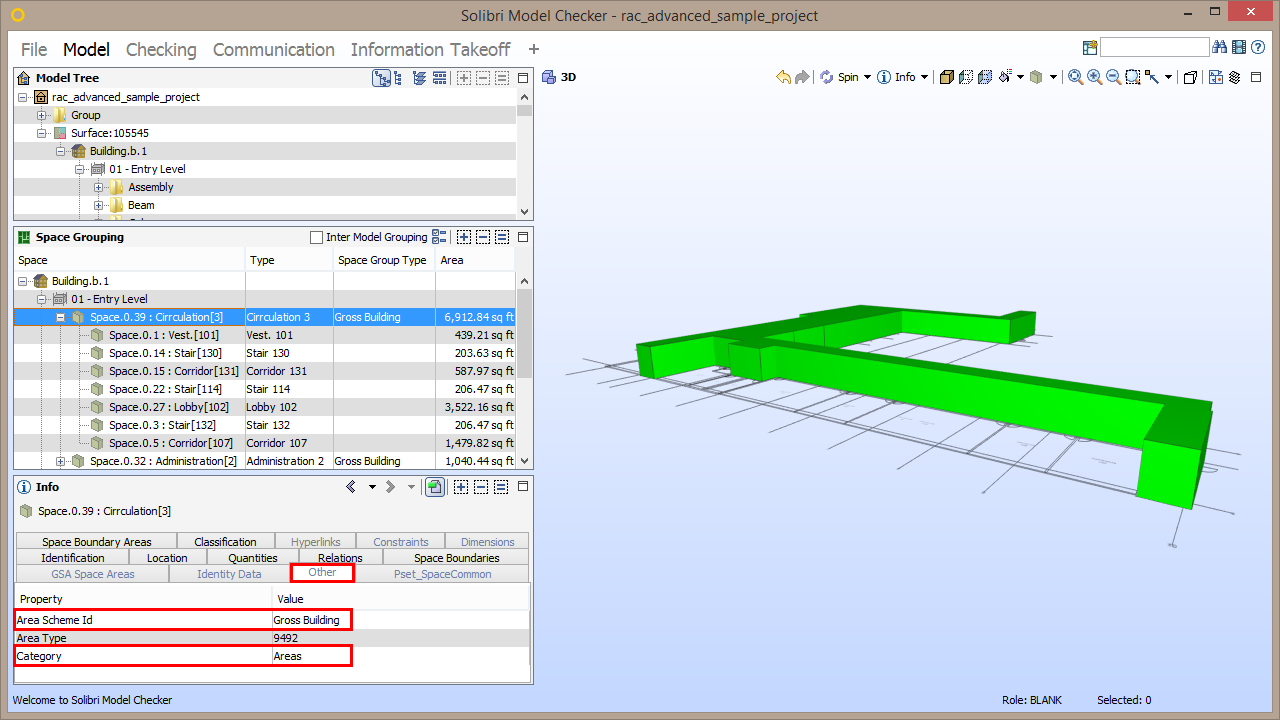 Solibri | Space Groups and Areas in Revit