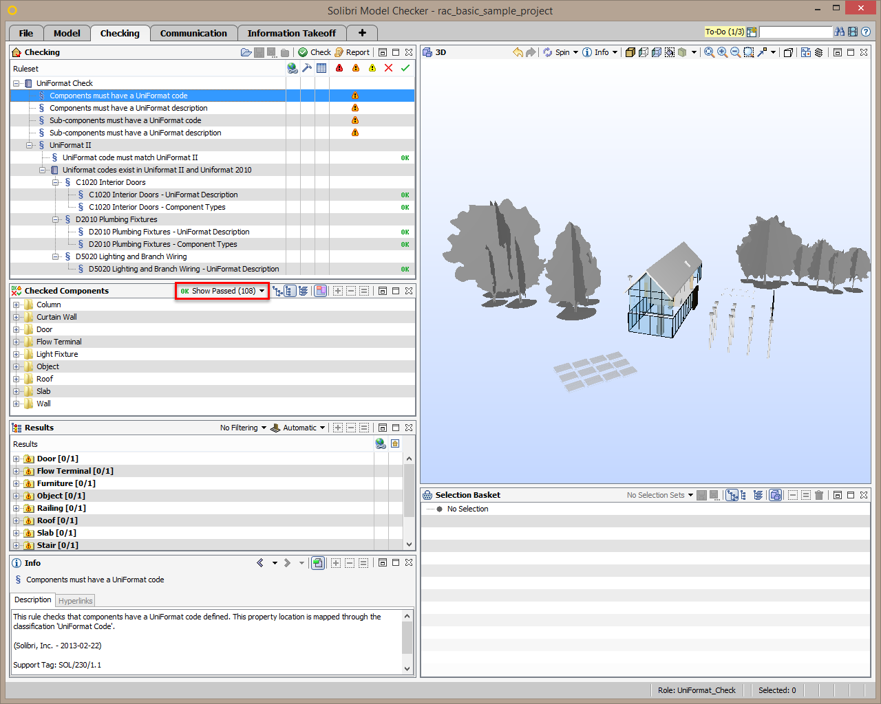Solibri | UniFormat Check Ruleset