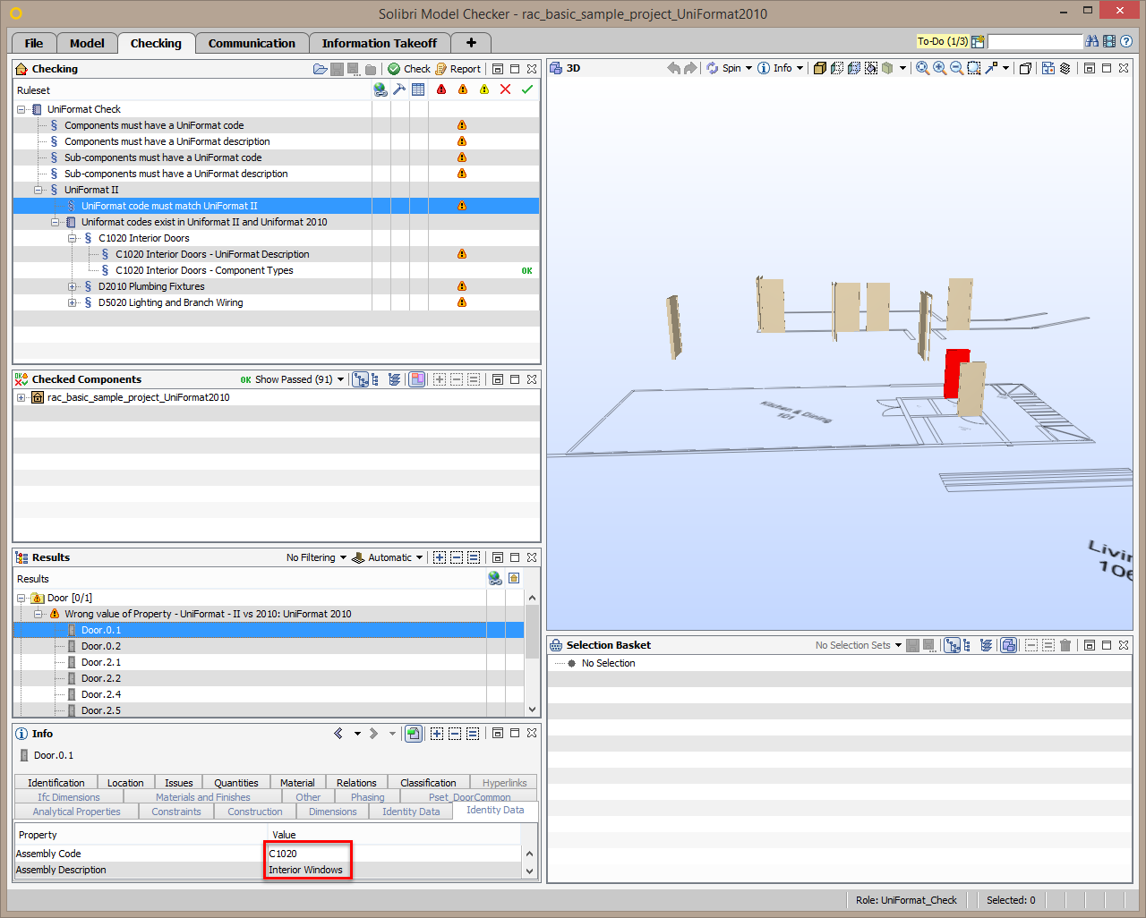 Solibri | UniFormat Check Ruleset