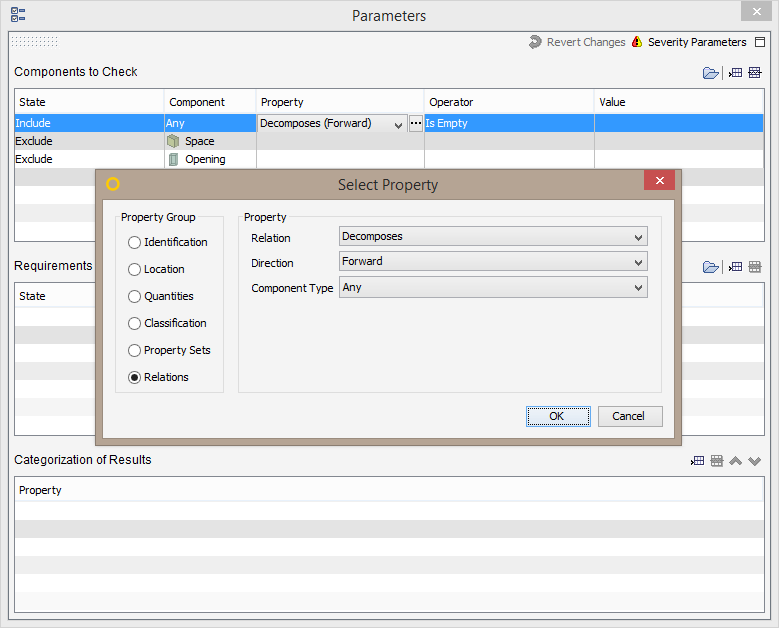 Solibri | Using the Decomposes Relation Property